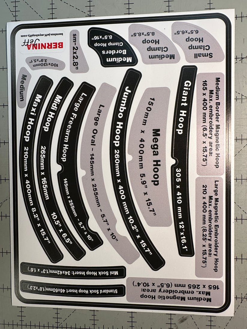 Hoop Labels includes NEW magnetic hoop sizes – Bernina Jeff